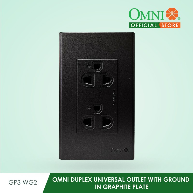OMNI Duplex Universal Outlet with Ground Graphite Plate - GP3-WG2 ...