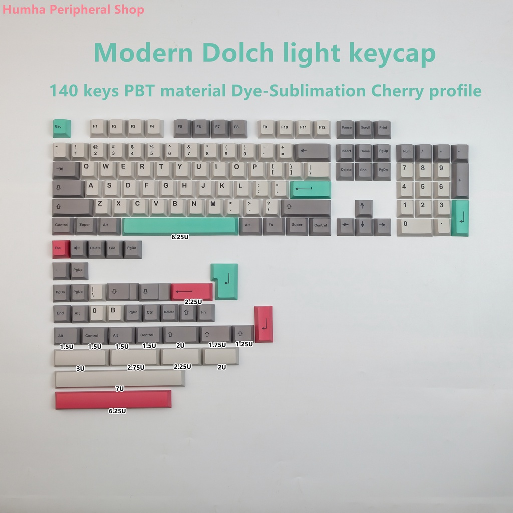 Humha Modern Dolch keycap 140 keys PBT material Dye-Sublimation Cherry profile Mechanical ...