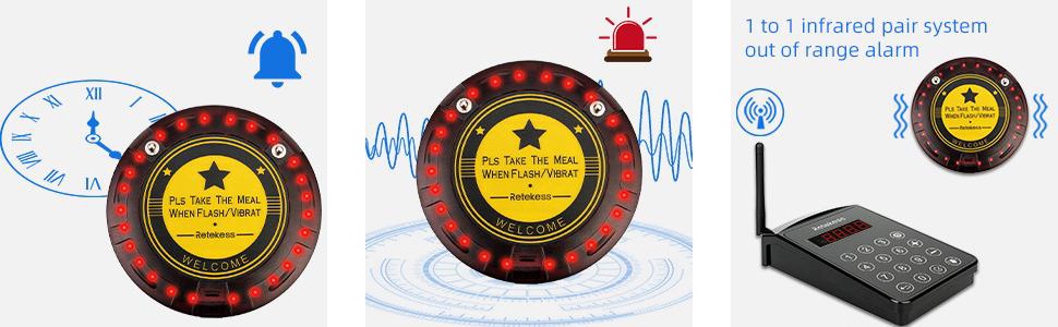 Retekess TD103 Pagers and Beepers Pager System Long Range 3280ft Out of ...