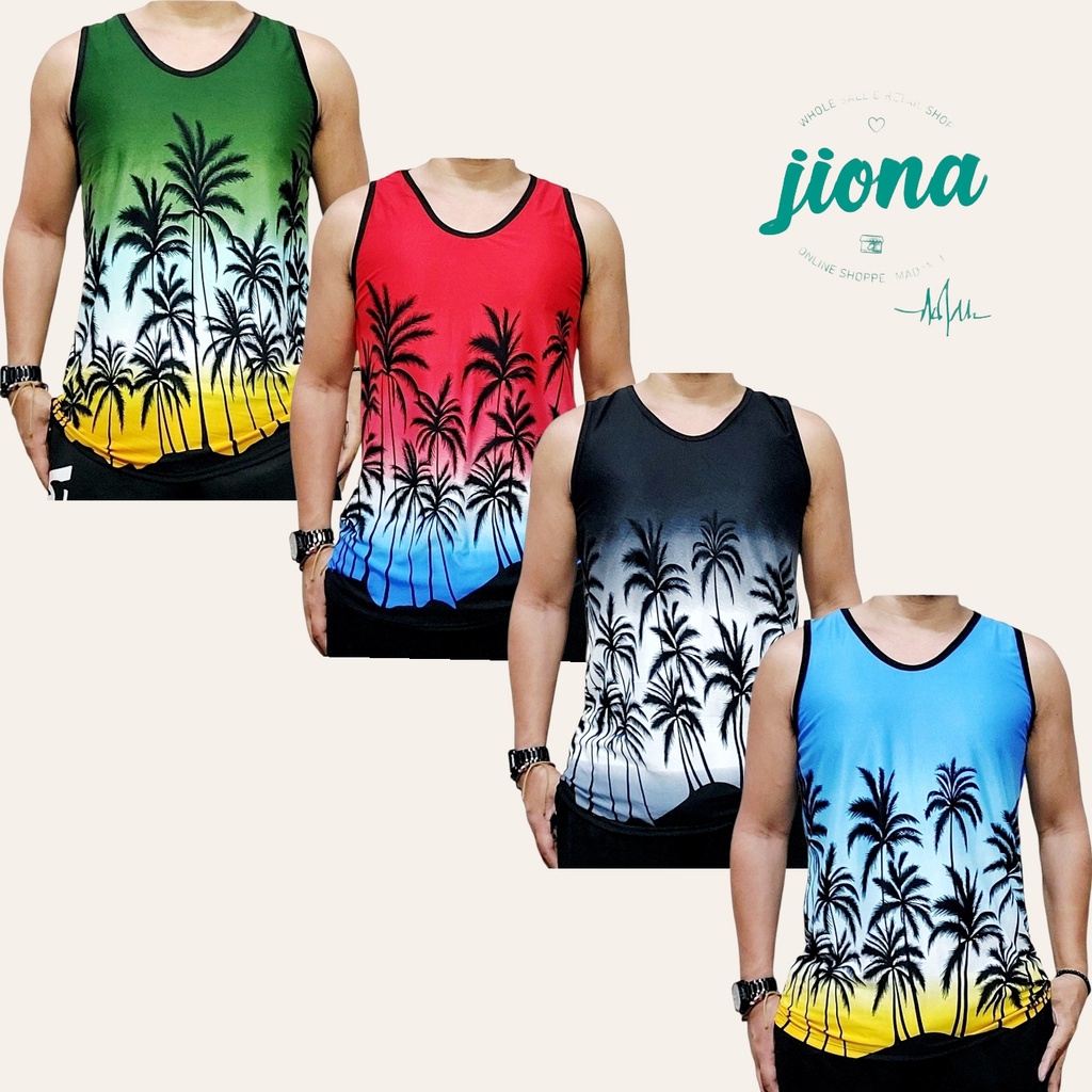 Summer Muscle Tee Sando for Men, Hawaiian Tanks | Shopee Philippines