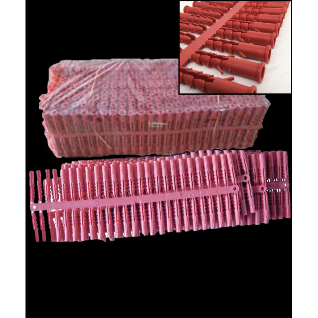 6mm x 1000 Pcs PVC Wall Plug Red (1 bag) | Shopee Philippines