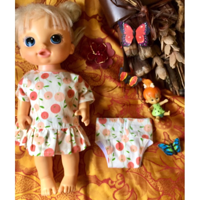 Baby Alive Clothes/Baby Alive Ruffled Shirt Dress With Matching Diaper ...