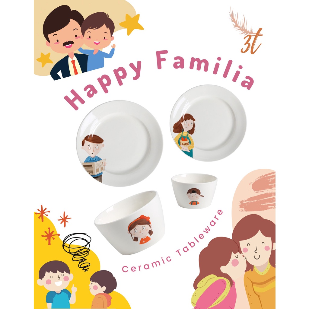 Happy Familia ceramic tableware (bowl) / ceramic family plates ...