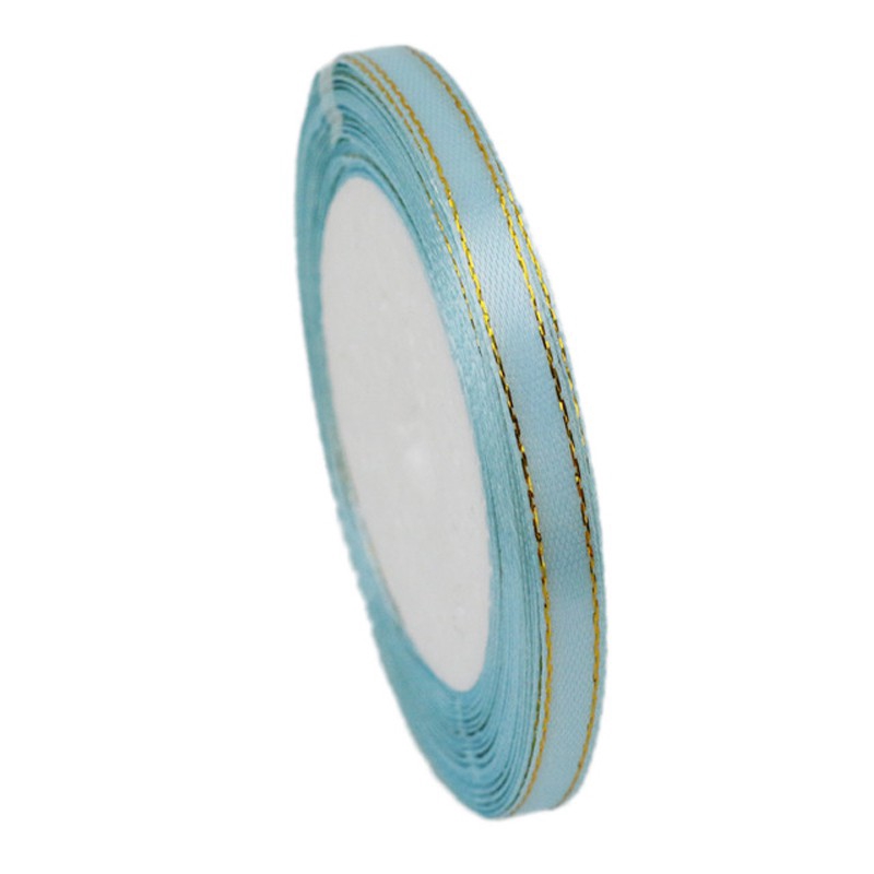 (25 yards/roll) Gold edge ribbon satin ribbons high quality gift ...