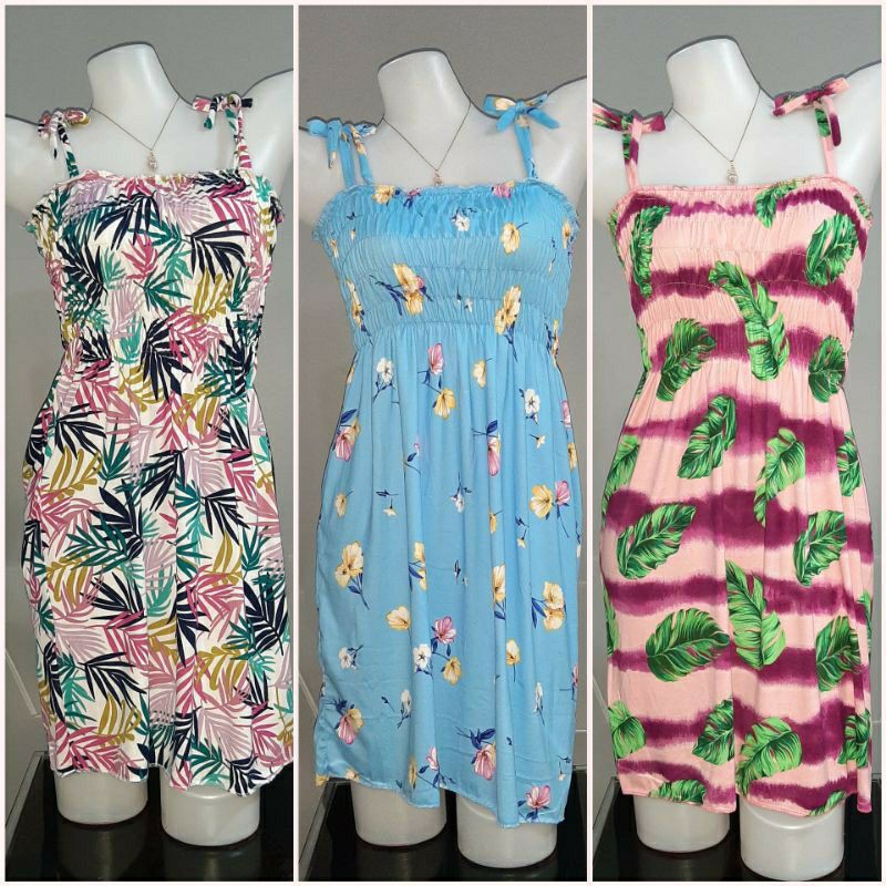 SMOCKED DRESS/ DUSTER/ DRESS PAMBAHAY, ABOVE THE KNEE | Shopee Philippines