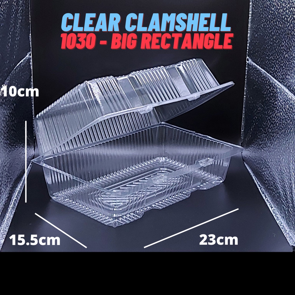 [20pcs] Disposable Clear Plastic Clamshell 1030 - Big Rectangle ...