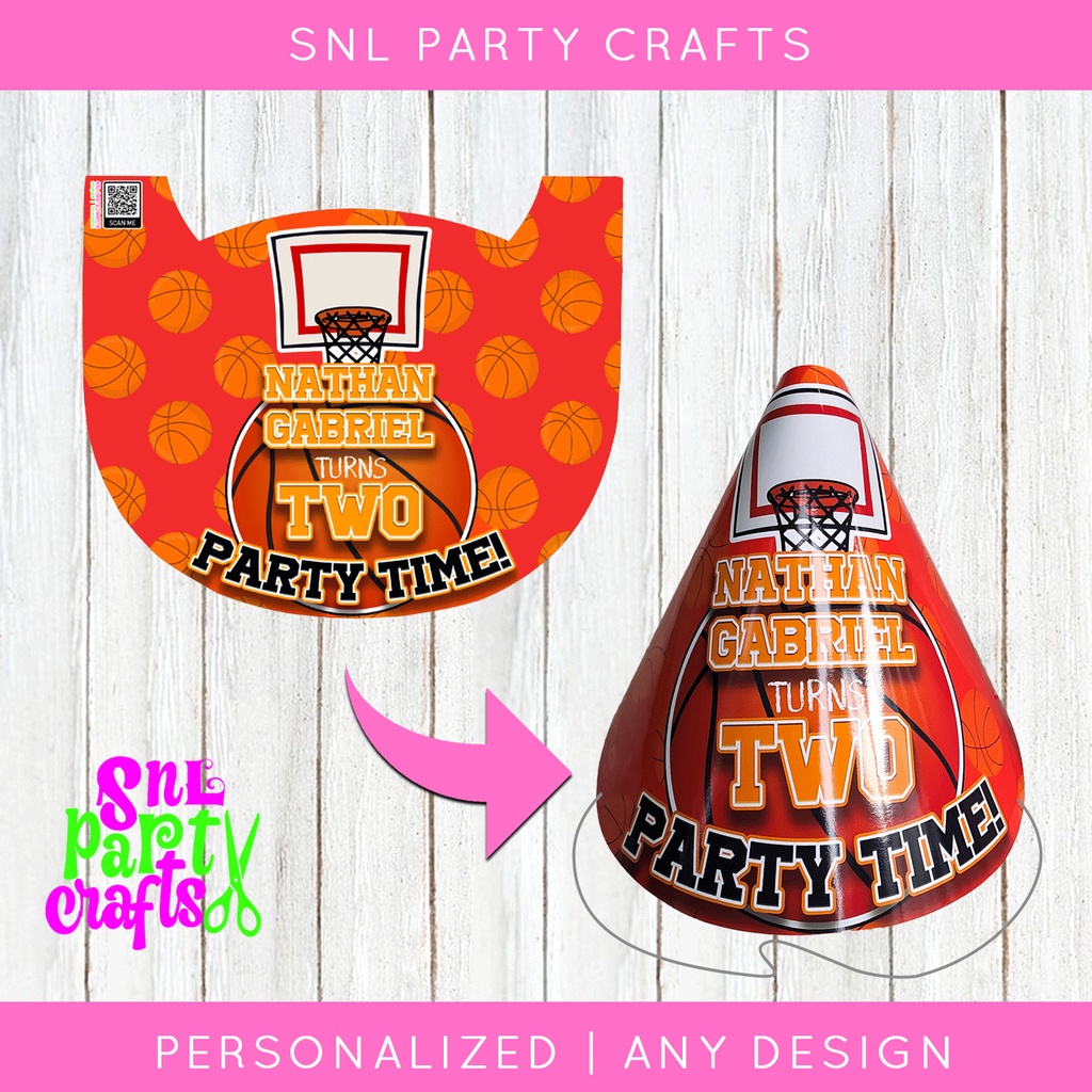 10PCS NA Basketball Party Hat Birthday Personalized Customized | Shopee ...