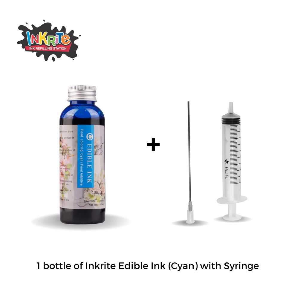 Inkrite Edible Ink for Inkjet Printers with Syringe Needle, 100 ml ...