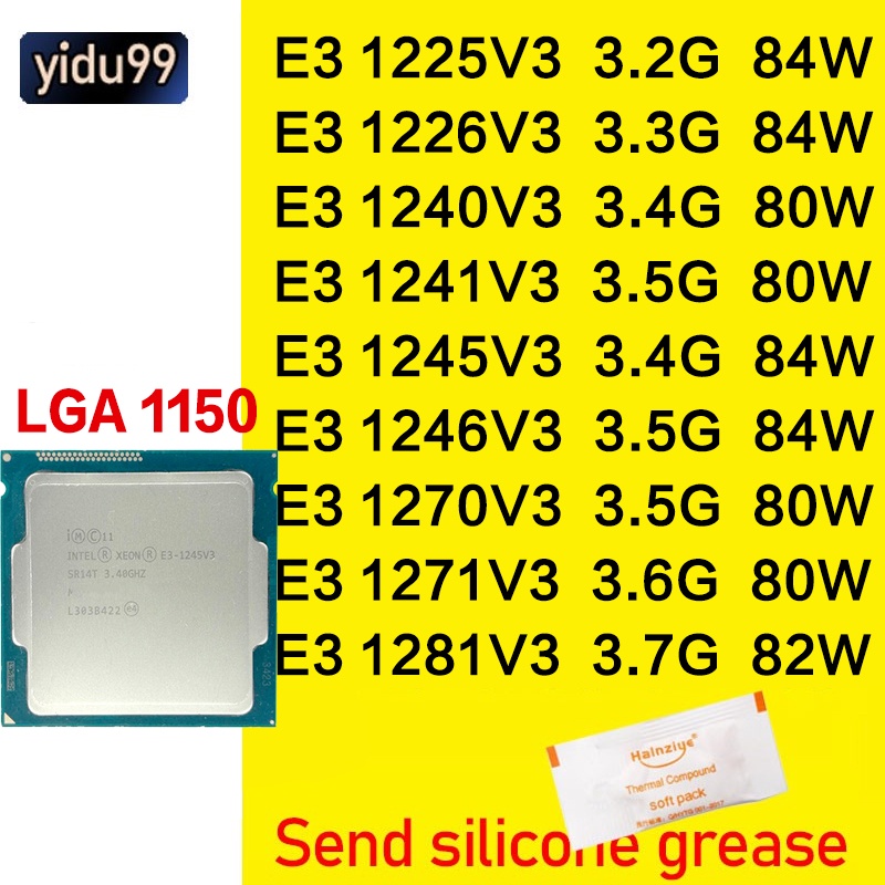Intel Xeon E3 1225v3 1226v3 1240v3 1241v3 1246v3 1245v3 1270v3 E3 ...