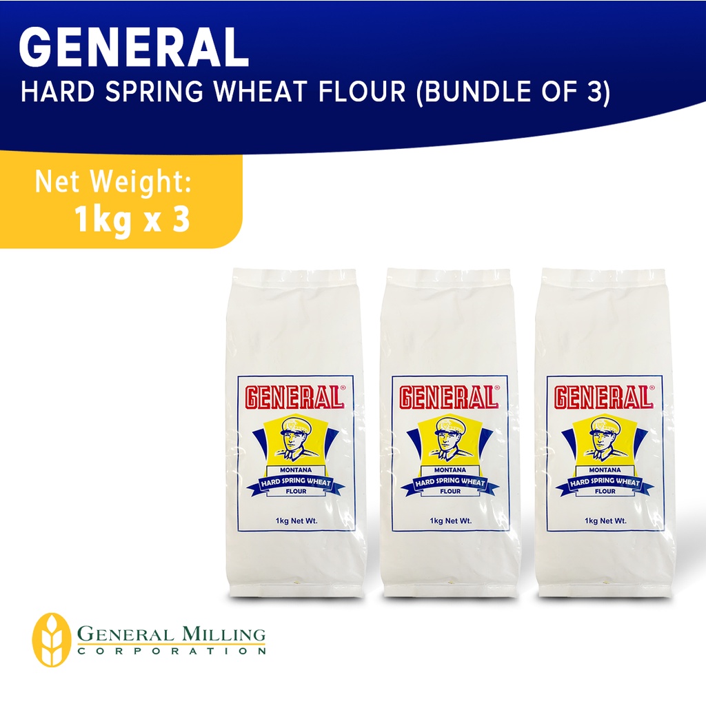 General Montana Hard Spring Wheat Flour 1kg (Bundle of 3) | Shopee ...