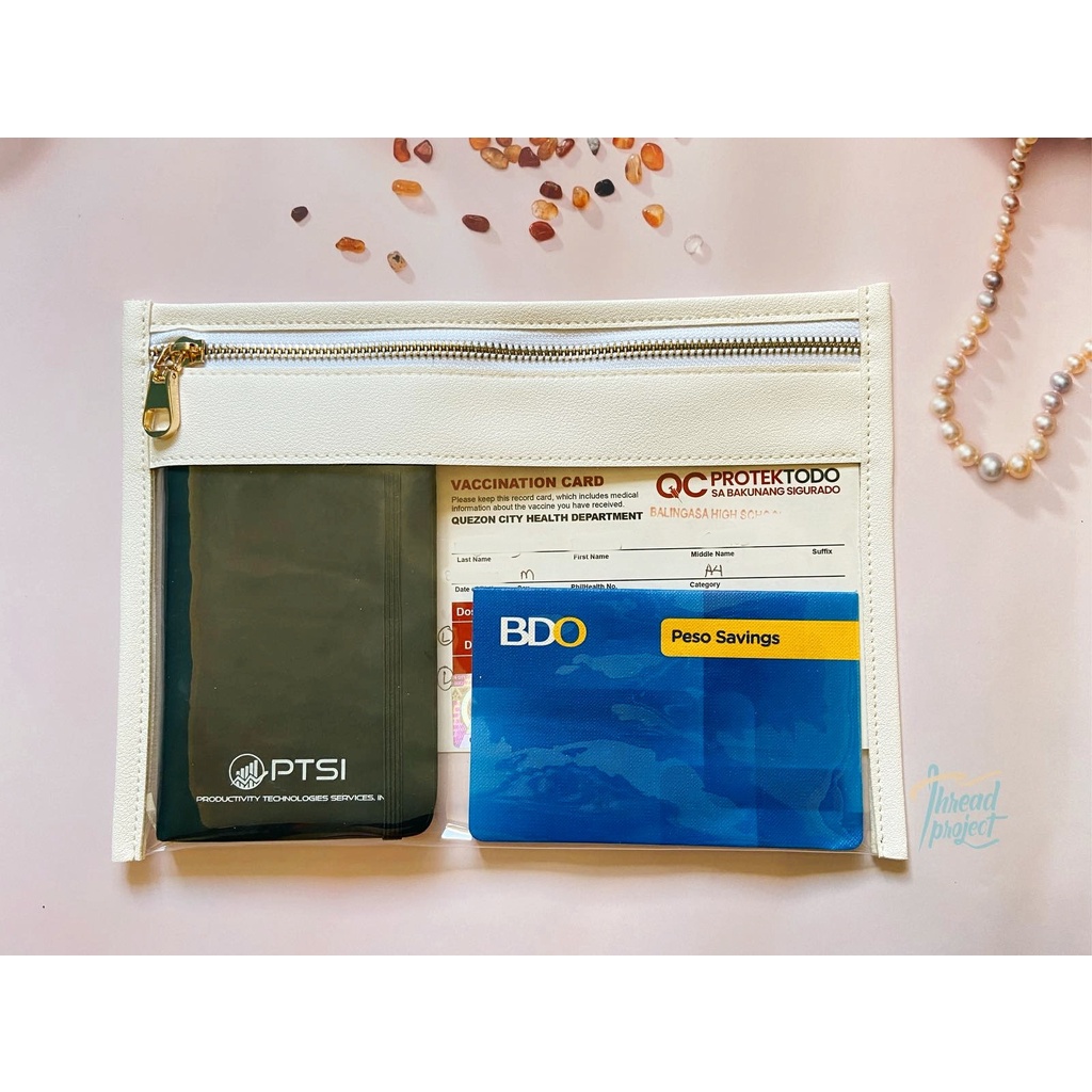 THREAD PROJECTS Vanity Kit 2.0 Clear PVC Leather Pouch Gold Zipper ...