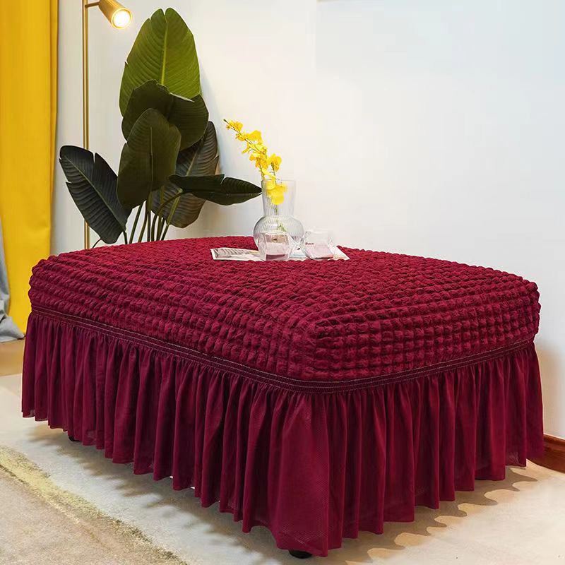 Universal elastic skirt footstool cover sofa stool foot cushion cover ...