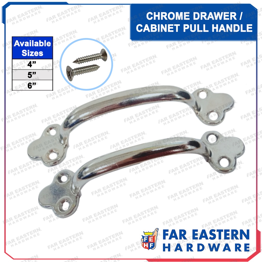 CHROME Drawer / Cabinet Pull Handle (Sold by Pair) | Shopee Philippines