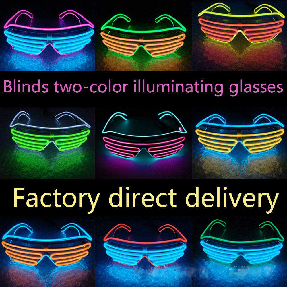 LED Luminous Glasses Halloween Bright Neon Christmas Party Bril ...