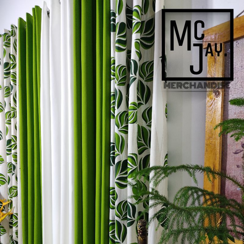 MCJAY - 5in1 Green Monstera Ring Curtain Set (6ft/7ft) - Sold per PIECE ...