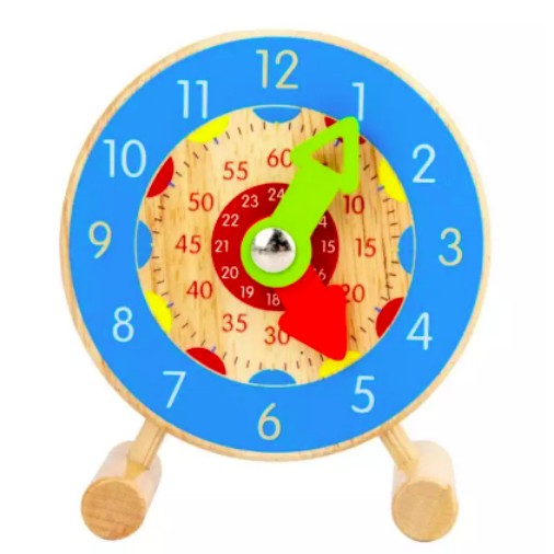 TFL Educational Wooden Clock Toys Second Minute Hour Time Cognition ...