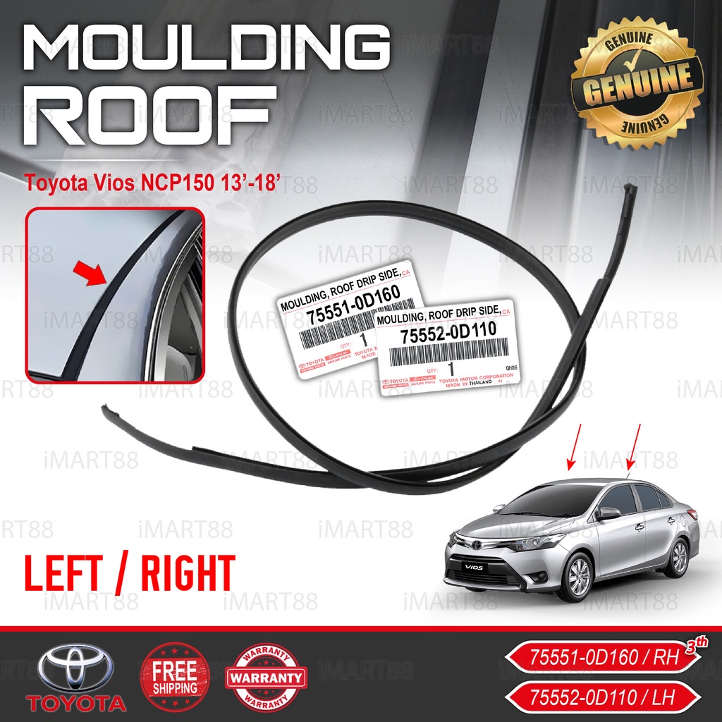 Toyota Vios NCP150 ROOF MOULDING LINING RUBBER OUTER STRIP GETAH LUAR ...