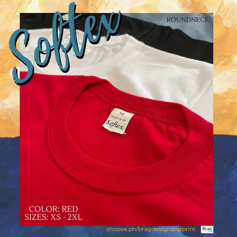 SOFTEX Red | Plain Shirt Roundneck | Shopee Philippines