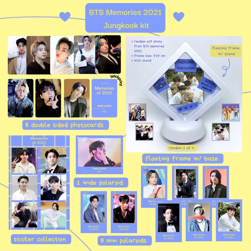 BTS MEMORIES OF 2021 BIAS FAN KIT | FANMADE MERCH | RM JIN SUGA JHOPE ...