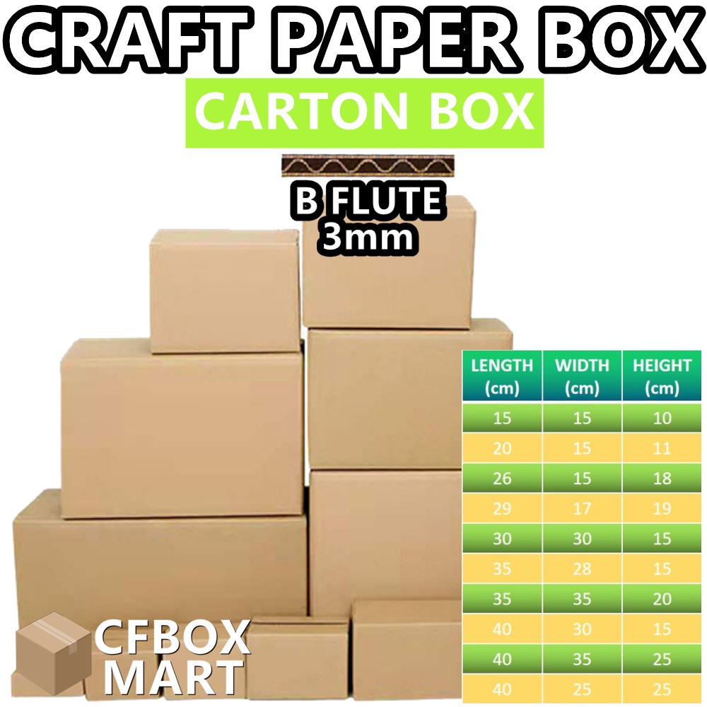 READY STOCK CARTON BOX C4 29X17X19 CM CRAFT PAPER BOX PIZZA BOX PACKING ...