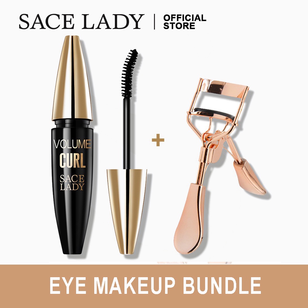 SACE LADY Waterproof Mascara Eyelash Curler + Black Thick Lengthening ...
