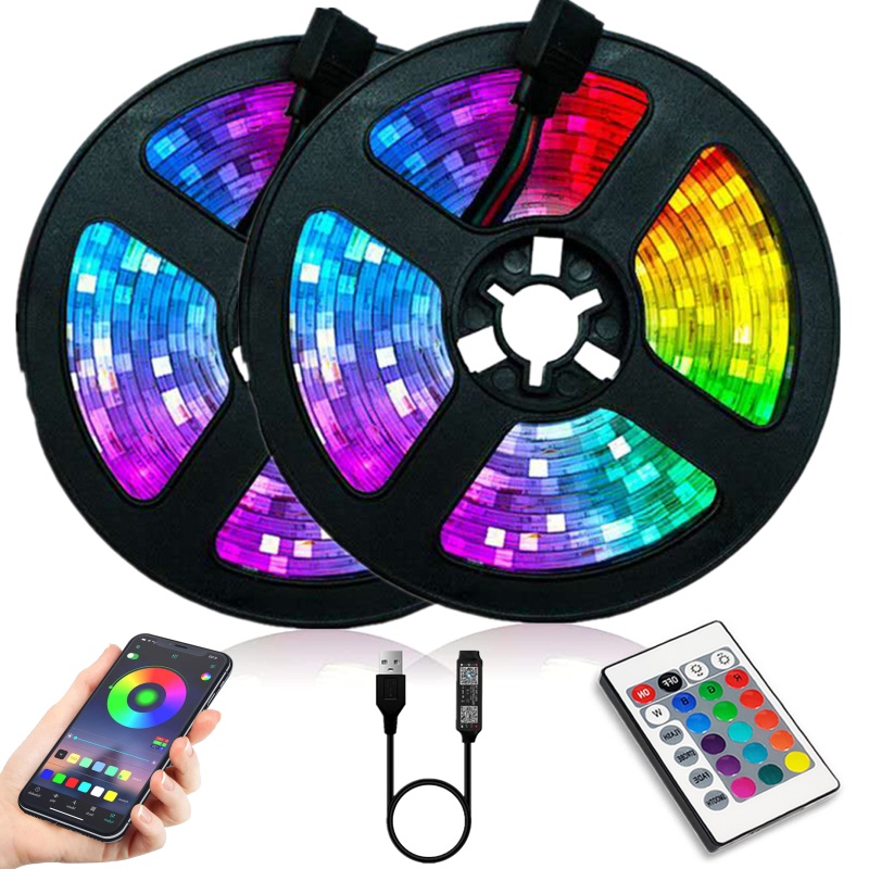 Ready Stock LED Strip Light RGB 2835 SMD 5050 Flexible Lamp Tape 24key ...