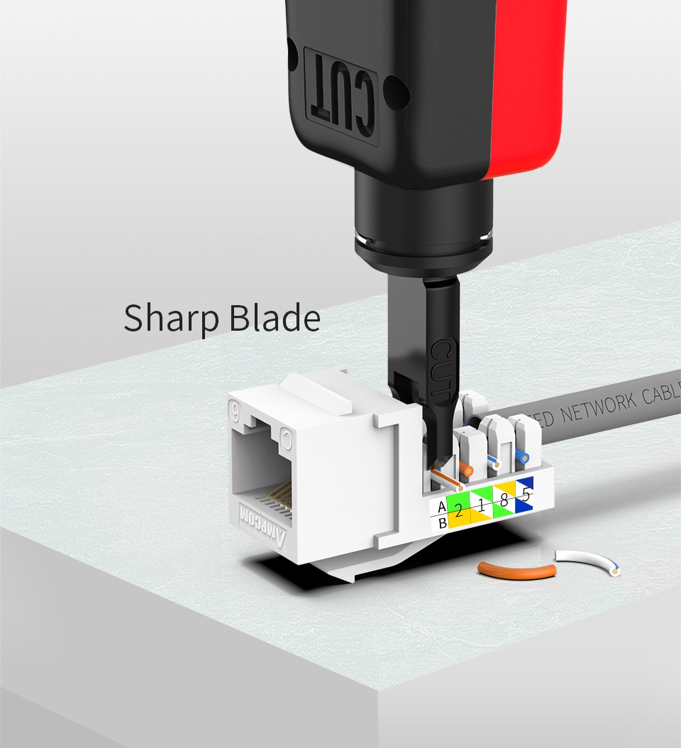 AMPCOM Punch Down Tool, 110 Type Multi-Function Network Cable Tool ...