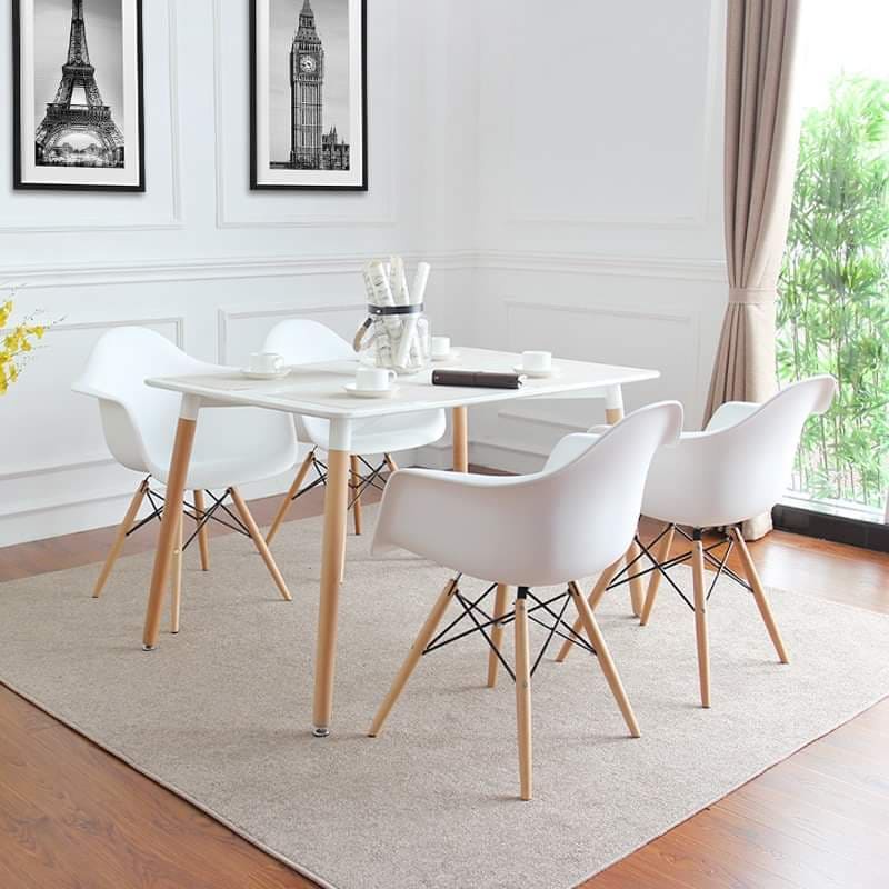 Dining Table (Medium Density Fiber Board MDF Board) 120x80x75 cm chairs ...