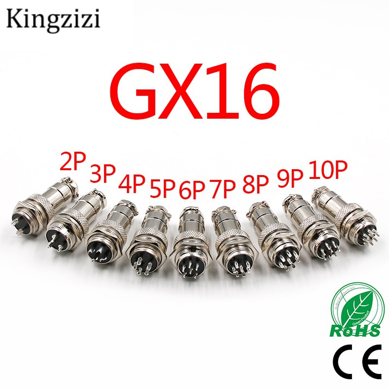 1set GX16-2/3/4/5/6/7/8/9/10 Pin Male Female 16mm Wire M16 GX16 ...