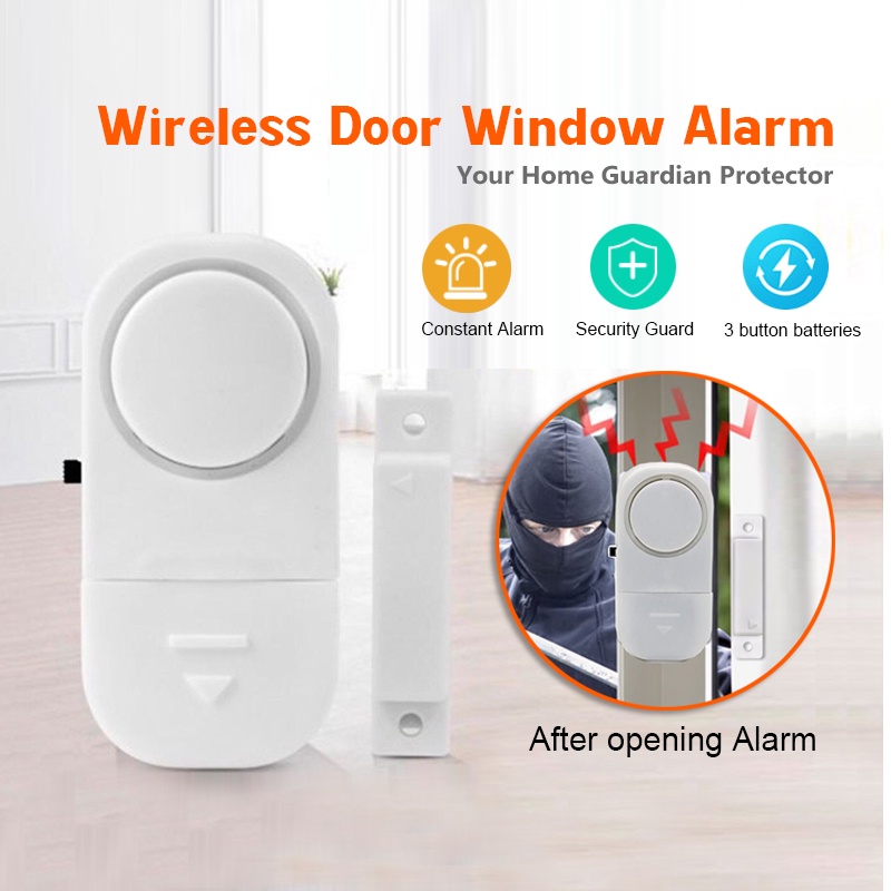 90dB Wireless Window Door Burglar Security Alarm Home Safety Burglar ...