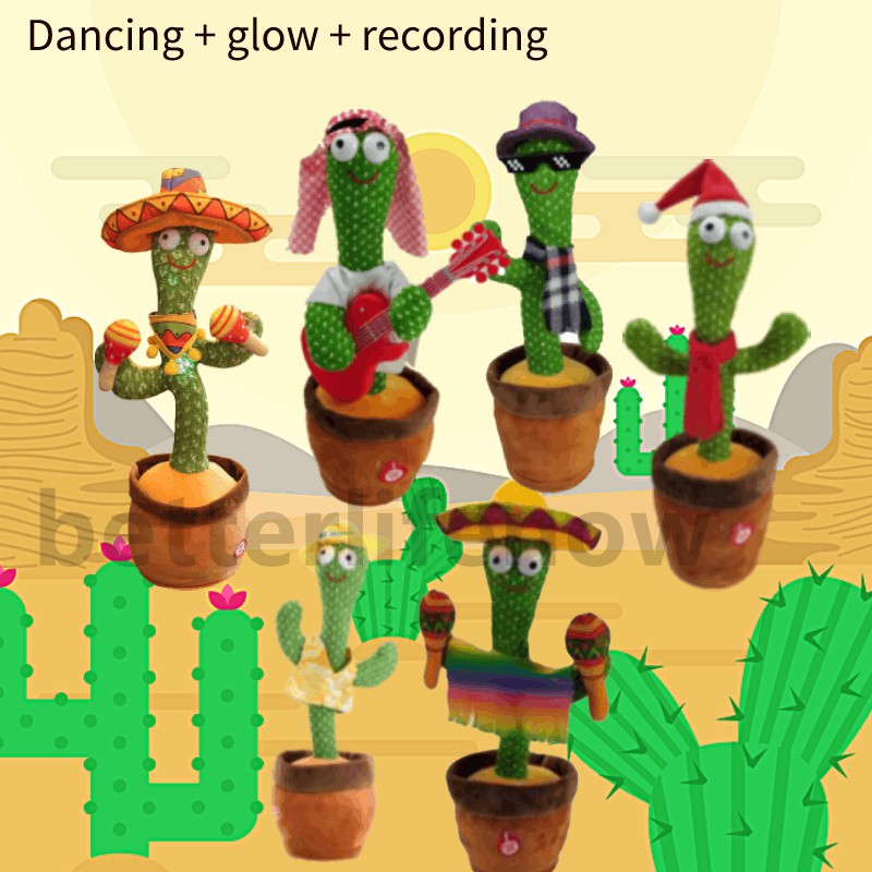 Dancing Cactus Dance Toy 120 Songs Swing Twisted Electric Plush Musical ...