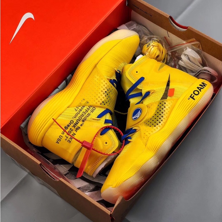 Off-White Nike REACT Hyperdunk 2017 Yeloow High cut Basketball Shoes ...
