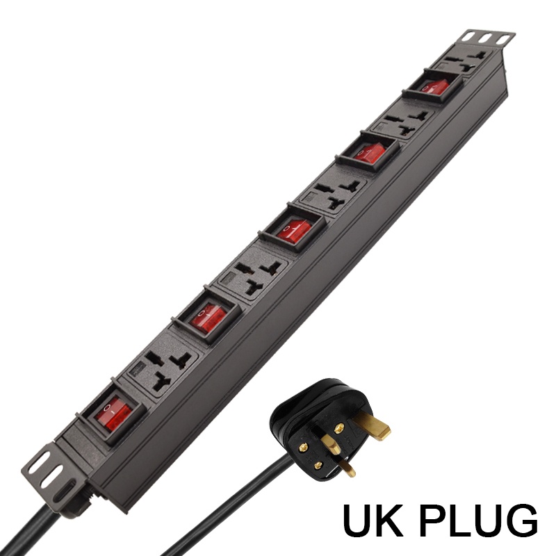 19 inch PDU 1U Network Cabinet Rack Power Strip Distribution 13A ...