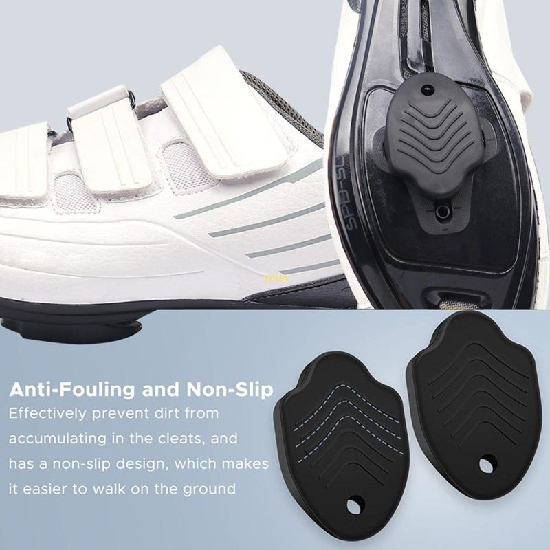 youn 1 Pair Bike Cleat Covers Mountain Bike Shoes Anti-Slip Cleats ...