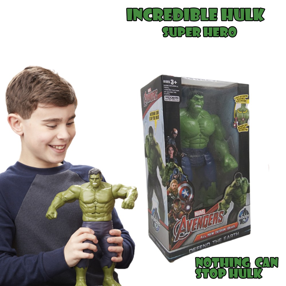 BIG Robot Action Figure INCREDIBLE HULK with Lights & Sounds Super Hero ...