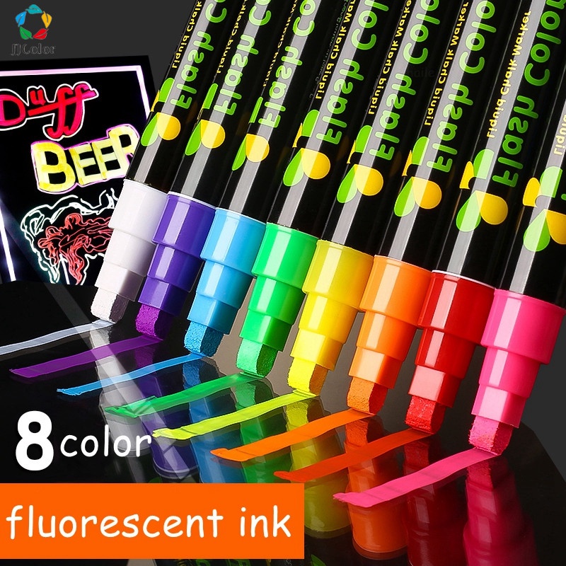 8 Pcs/Set Fluorescent Whiteboard Marker for Advertisement Colored Dry ...