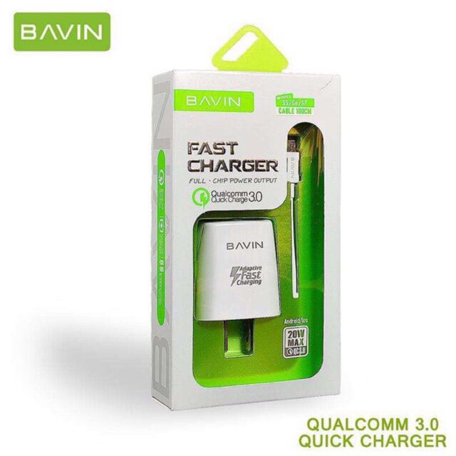 BAVIN 2.4A Qualcomm3.0 Quick Charger for Micro iPhone and Type-C and ...