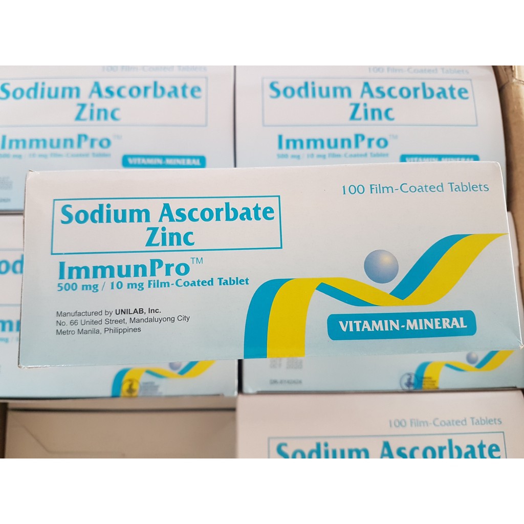Unilab Immunpro Sodium Ascorbate with Zinc 500mg 100 Tablets | Shopee ...
