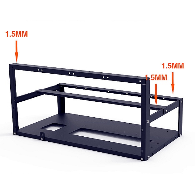 6 8 12gpu Steel Open Air Miner Mining Frame Rig Case Rack With Multi Fan Position For Graphics