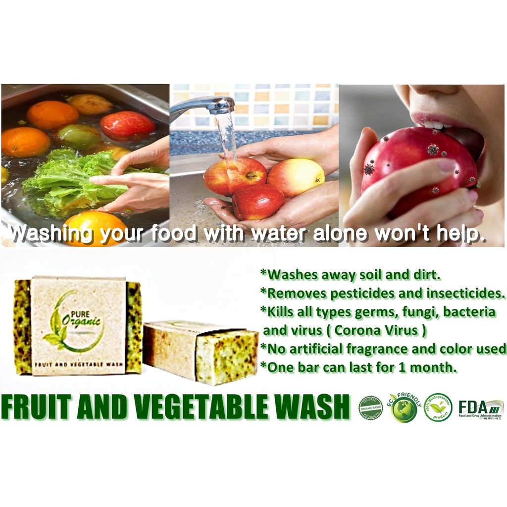 Fruit And Vegetable Wash Soap Bar by Pure Organic | Shopee Philippines