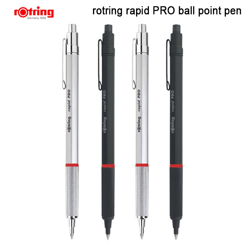 Rotring Rapid PRO ballpoint pen blue ink Metal pen body black/silver ...