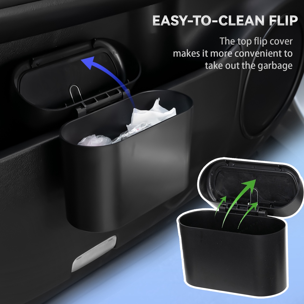 Portable Car Hanging Trash Bin Garbage Dustbin Organizer Multi-function ...