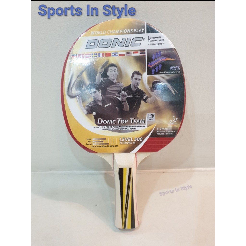 DONIC Top Team Table Tennis Racket Level 500 Level 600 | Shopee Philippines