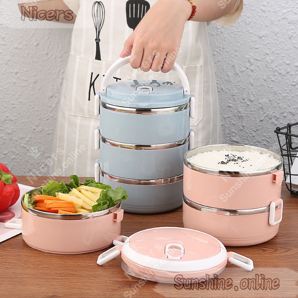 stainless steel lunch box 2.1L lunchbox 3Layer | Shopee Philippines