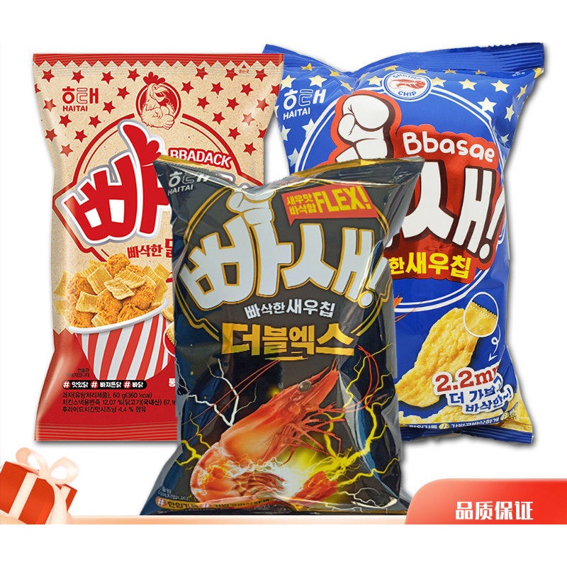 Korea Haitai Bbasae Bbadack Chicken Chip Shrimp Chip 60g | Shopee ...