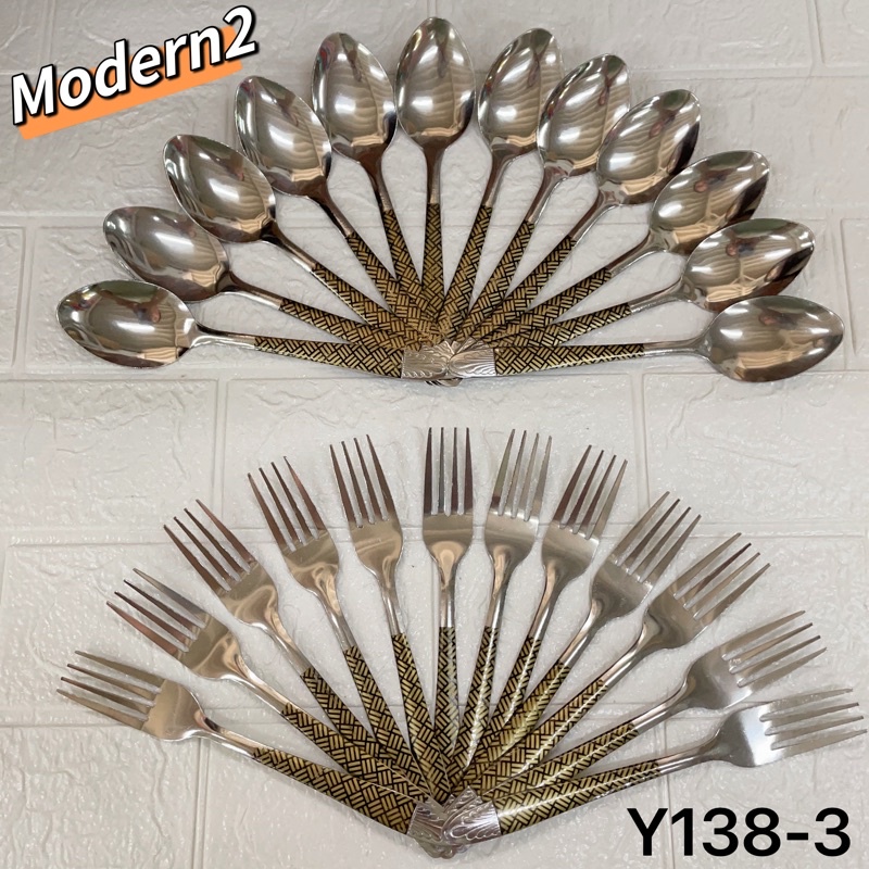 1 Dozen Stainless Steel Tinidor Or Kutsara 12 Pieces Thick Spoon Or ...