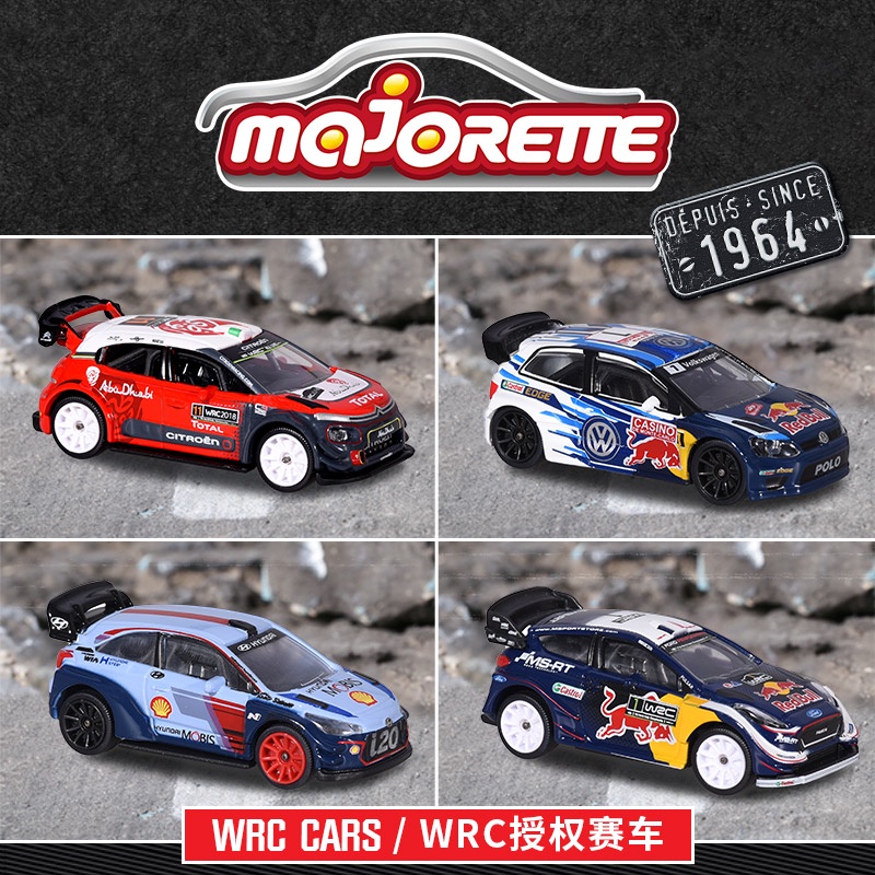 Majorette 1/64 Cars VOLKSWAGEN POLO R WRC CITROEN C3 WRC 2018 FORD ...
