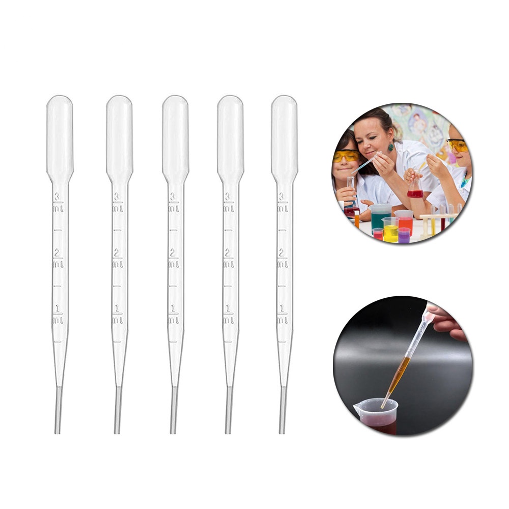 50pcs 3ML Laboratory Tools Pipettes Plastic Disposable Graduated ...