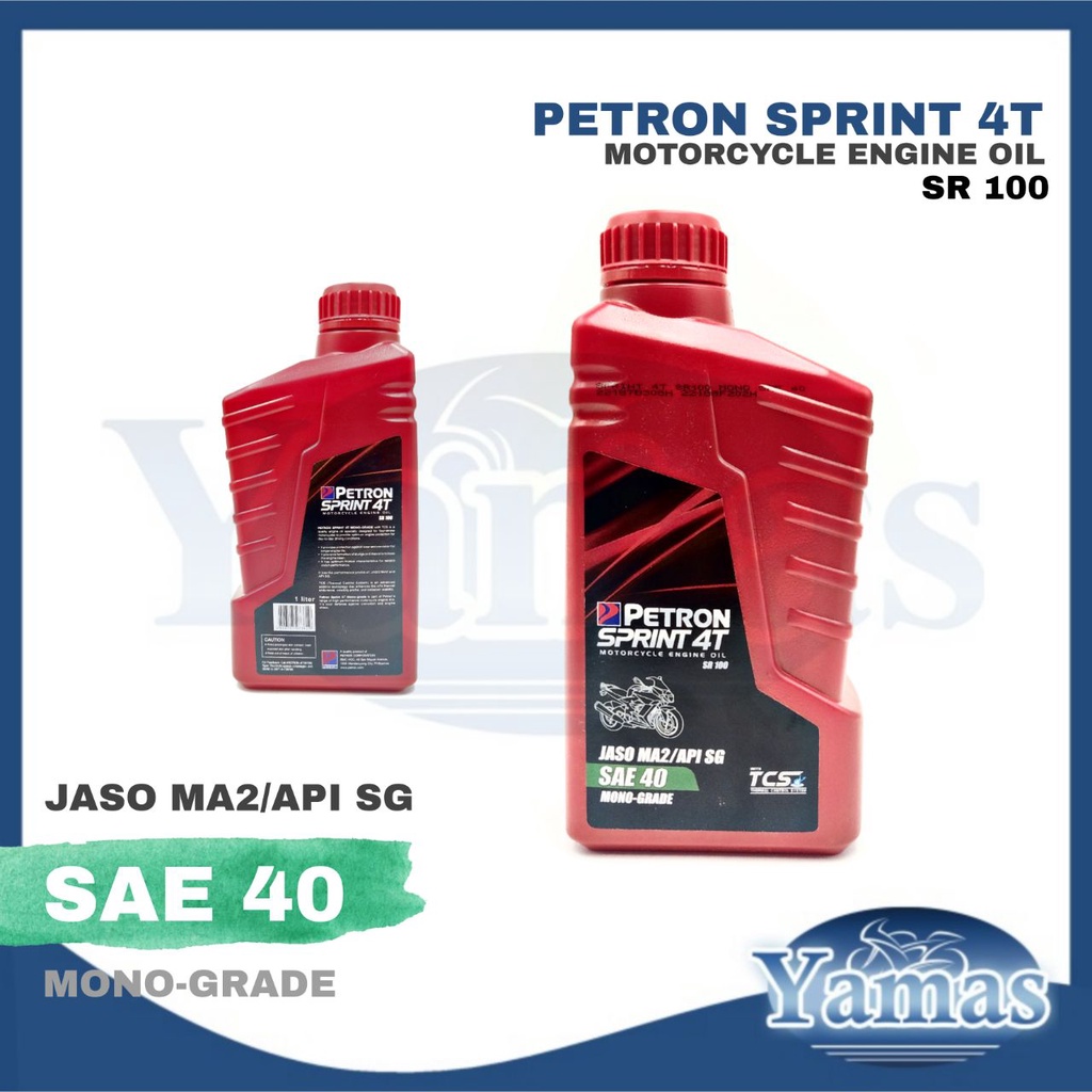 Petron Sprint 4T SR100 Mono-grade Motorcycle Engine Oil SAE 40 (1 Liter ...