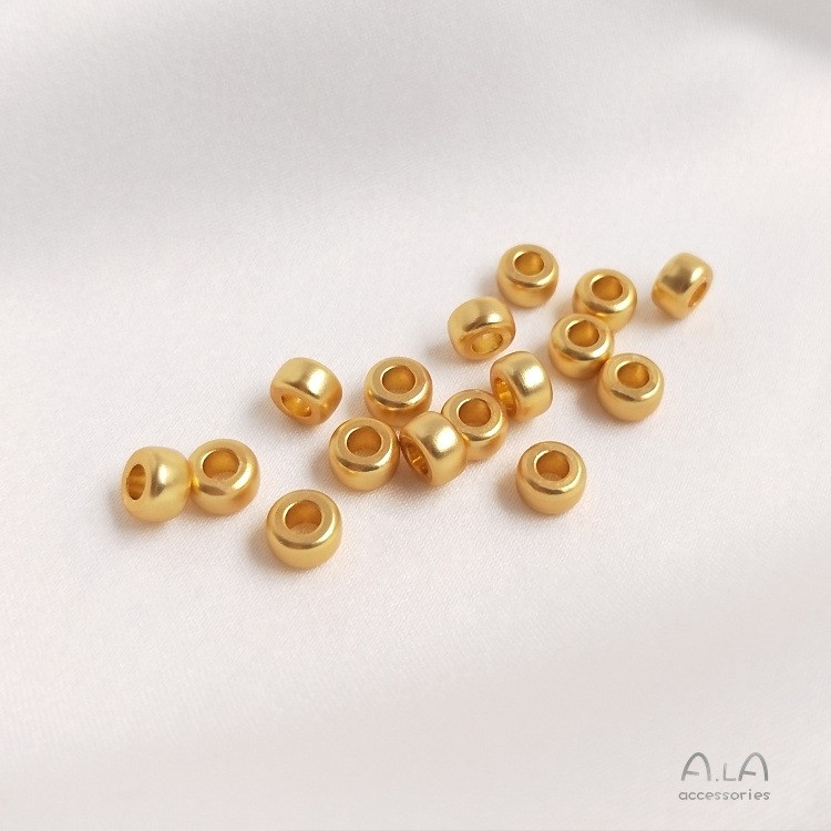 diy゜14K gold 「10pcs」Sand gold matte wheel beads separate beads handmade diy | Shopee Philippines